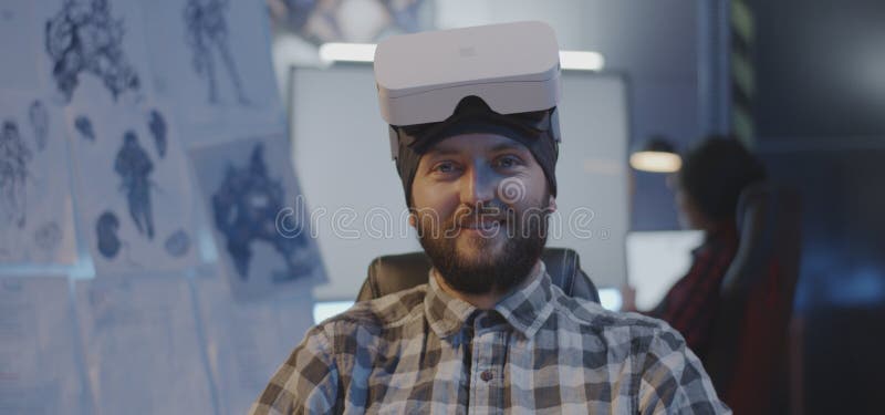 Male Video Game Developer Portrait Stock Photo - Image of studio ...