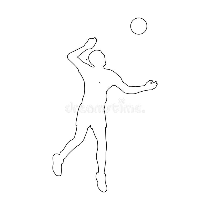 Male Volleyball Player Icon Vektor Stock Illustration - Illustration of ...