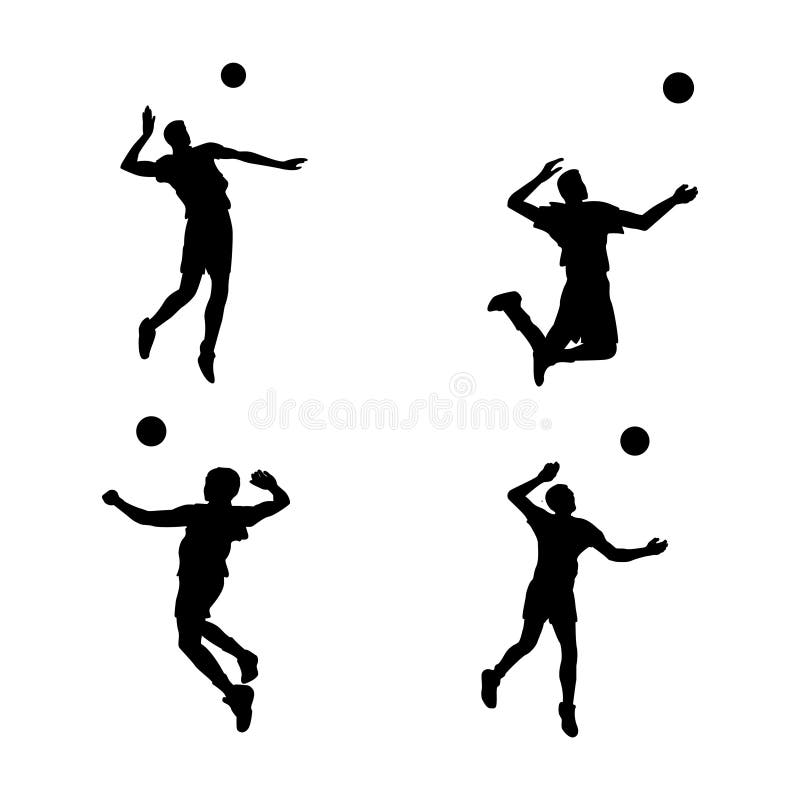 Male Volleyball Player Icon Vektor Stock Illustration - Illustration of ...