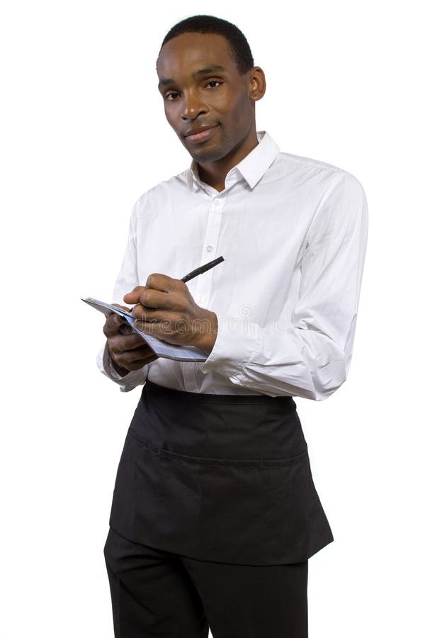 Male Waiter with a Tray stock image. Image of black, presenting - 38277665