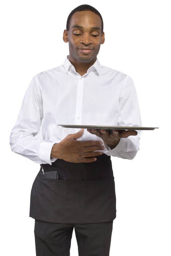 Male Waiter with a Tray stock photo. Image of platter - 38277754