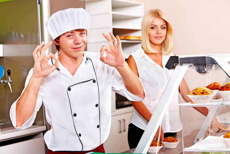 Male wearing chef uniform. stock image. Image of knife - 26671531