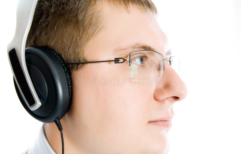 Male wearing head phones stock image. Image of good, nature - 11432069
