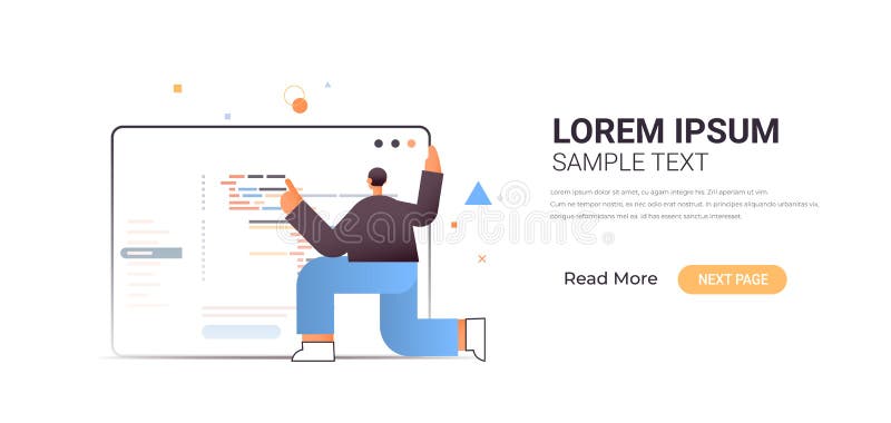 Web Developer Creating Program Code on Laptop Screen Development of Software and Programming ...