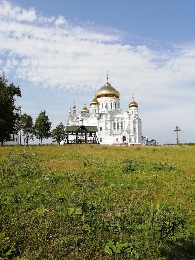 Male White Monastery on a High Mountain. Stock Image - Image of high ...