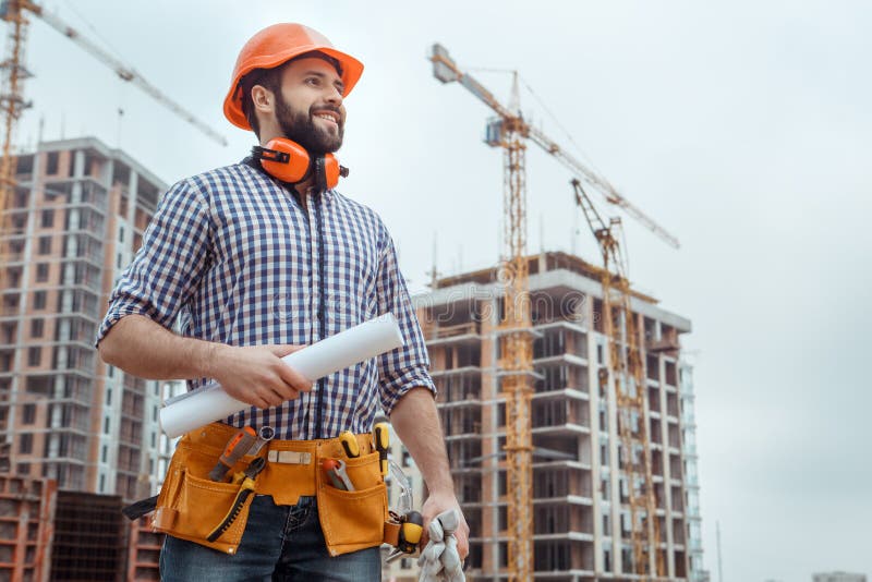 Male Work Building Construction Engineering Occupation Project Stock ...