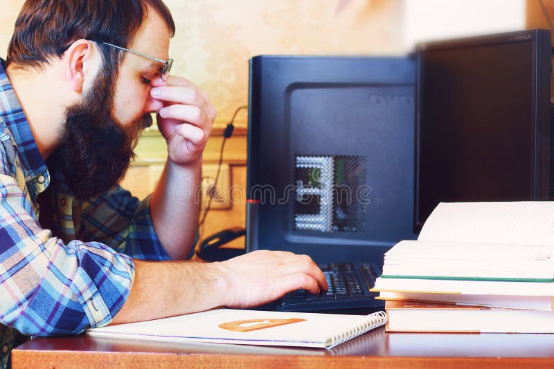 Male Work Computer Pen Write Stock Photo - Image of college, knowledge ...