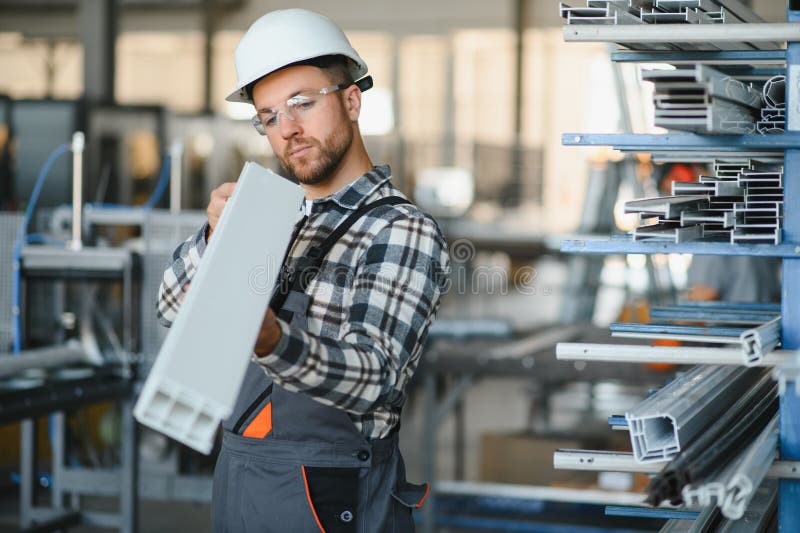 Male worker at a factory stock image. Image of happy - 334797021