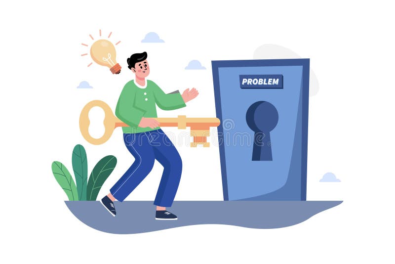 The Male Worker Found the Solution To the Problem Stock Vector ...