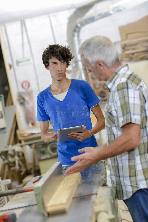 Male Worker Operating Table-saw Stock Photo - Image of professional ...