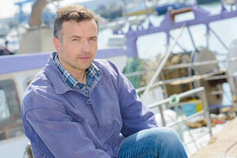 Male worker at port stock photo. Image of port, wait - 316705808