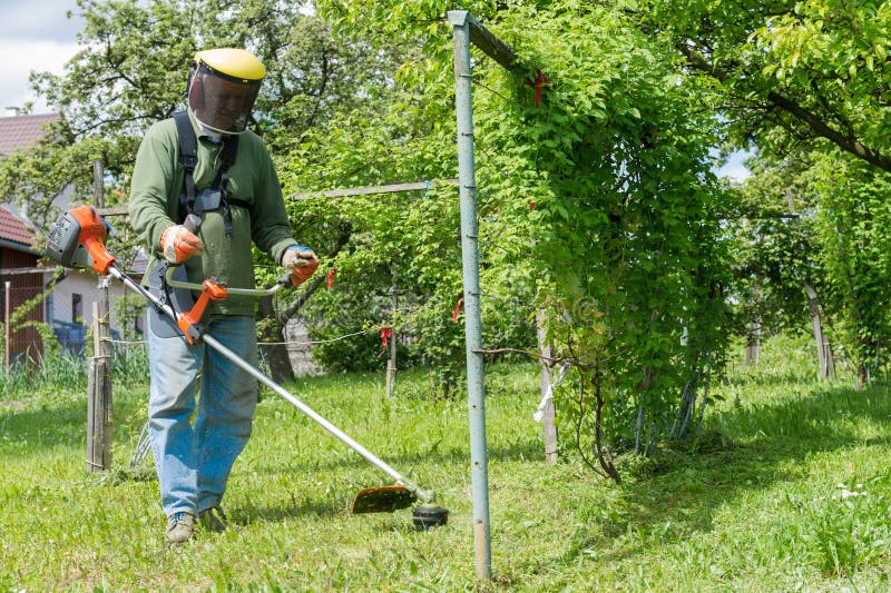 Lawn trimmer closeup stock image. Image of equipment - 10631507