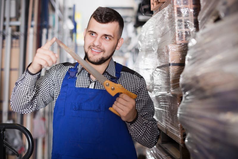 Male Worker Showing His Working Tools Stock Photo - Image of equipped ...