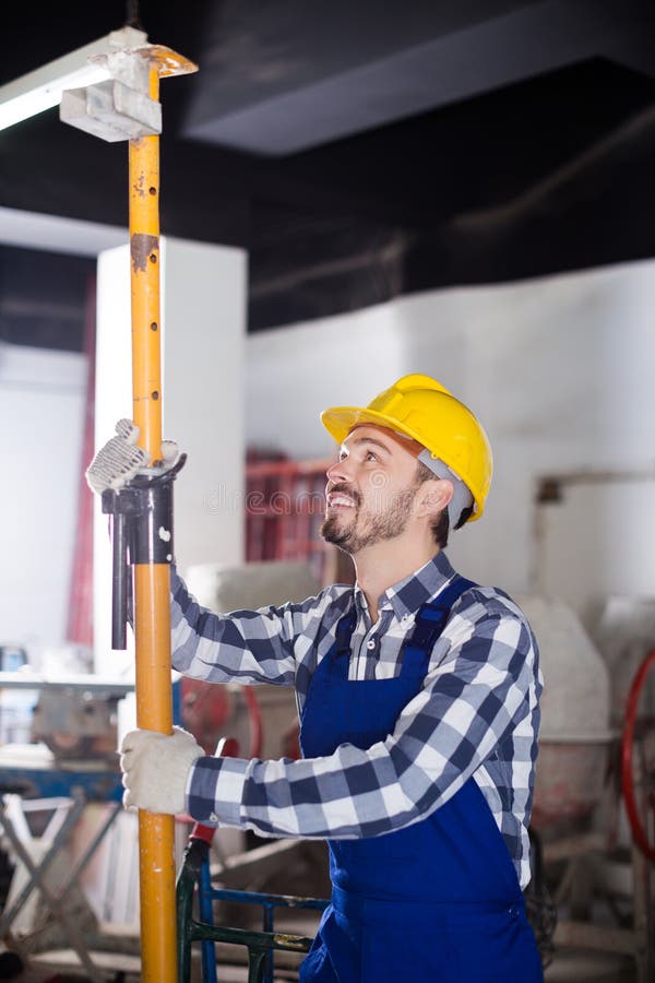 Worker Work with Angle Grinder Stock Image - Image of construction ...