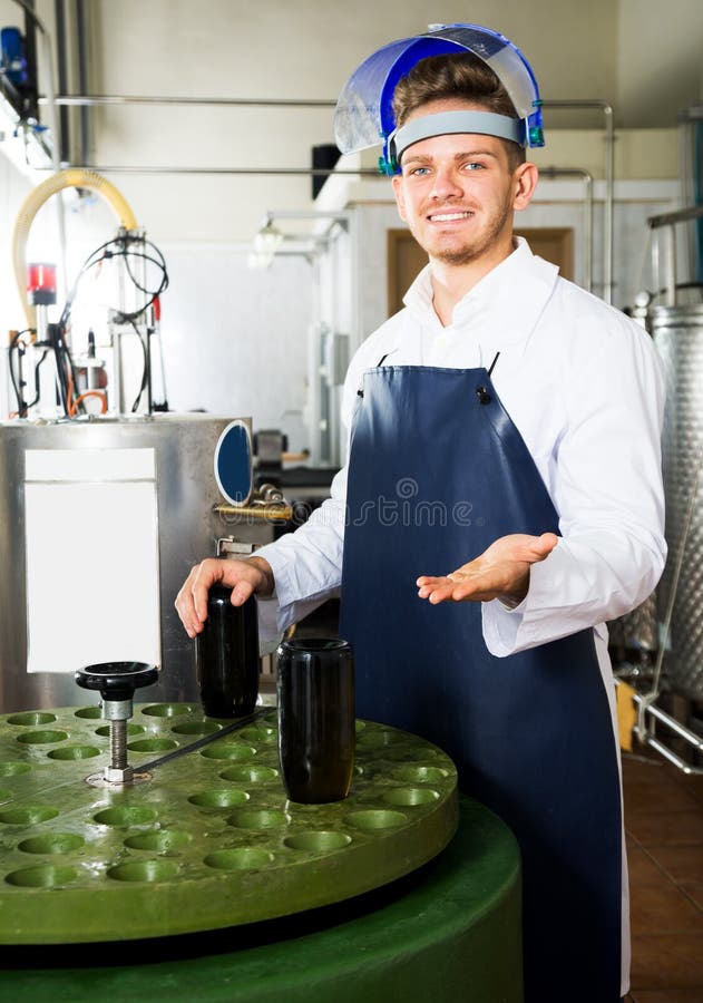 Male Worker Working with Machine Stock Image - Image of professional ...