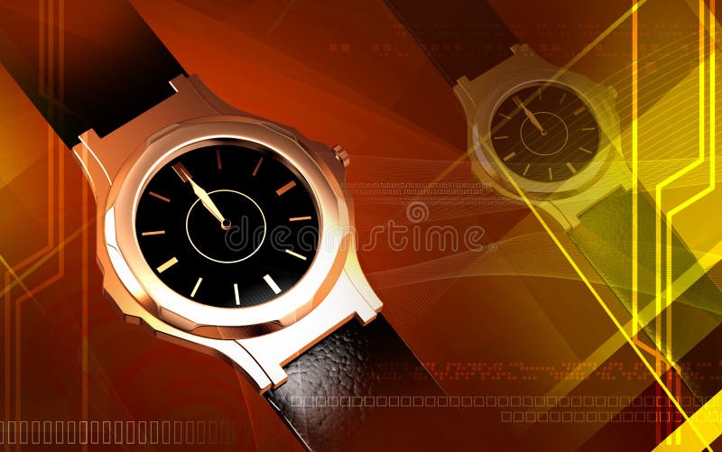 Male wristwatch running stock illustration. Illustration of look - 7441134
