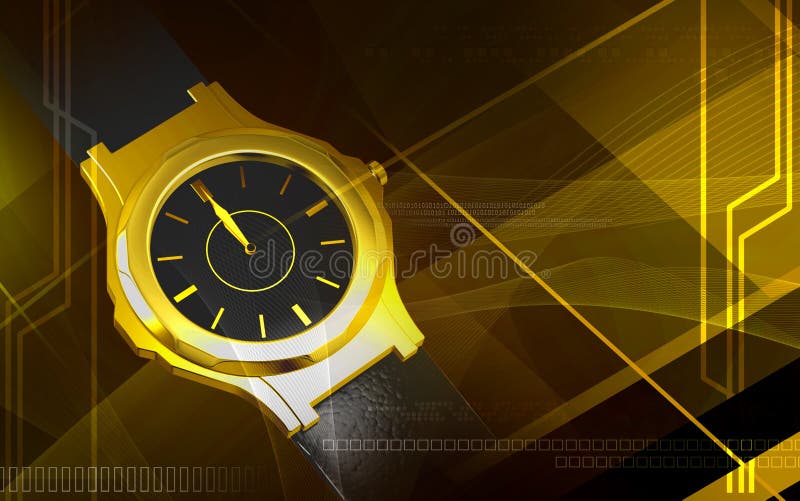 Male wristwatch running stock illustration. Illustration of attend ...