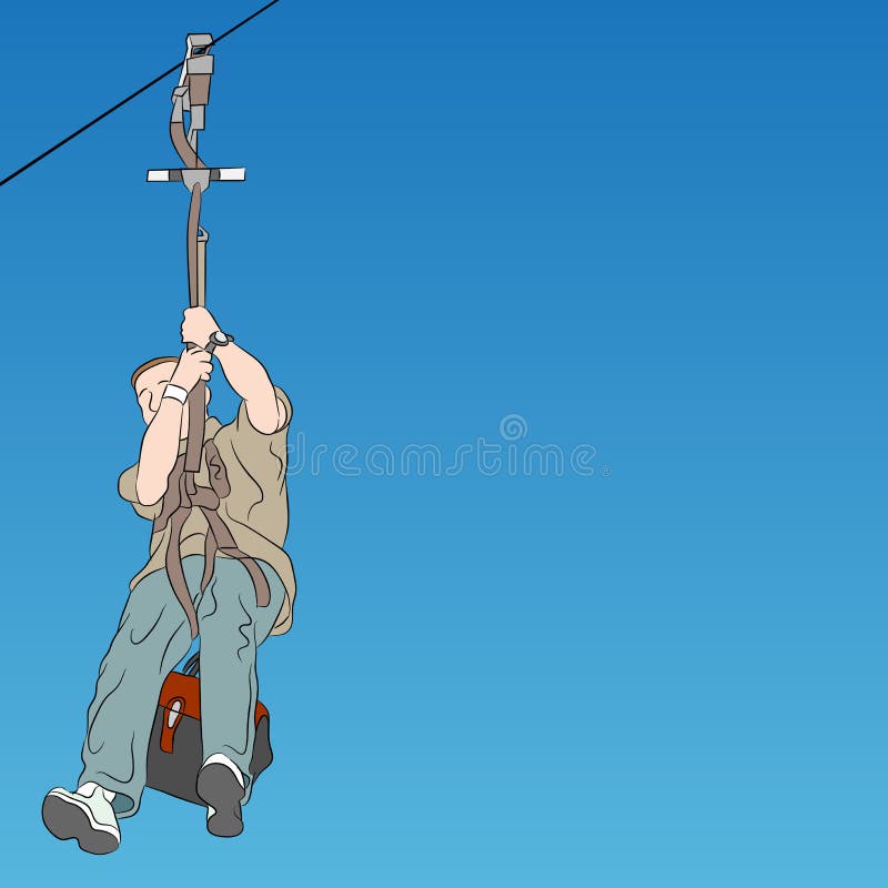 Male zip line rider parent stock vector. Illustration of outdoors ...
