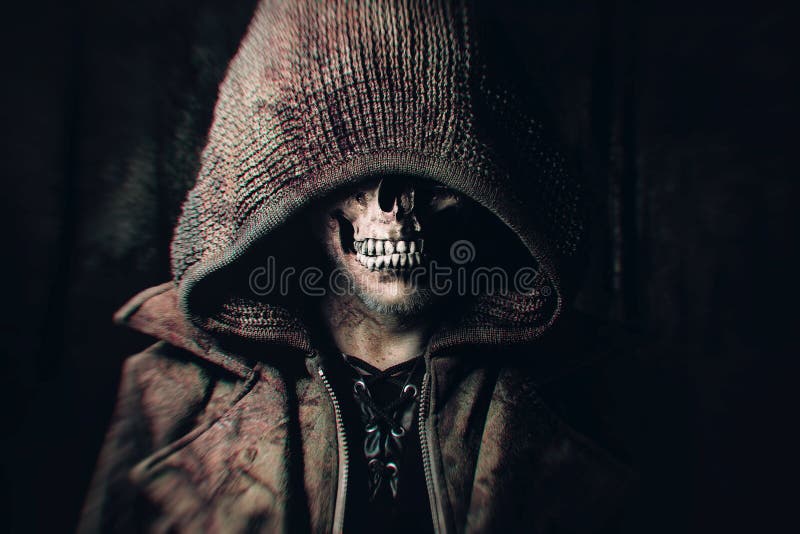 Male Zombie with Hood Looking Friendly Stock Photo - Image of creepy ...