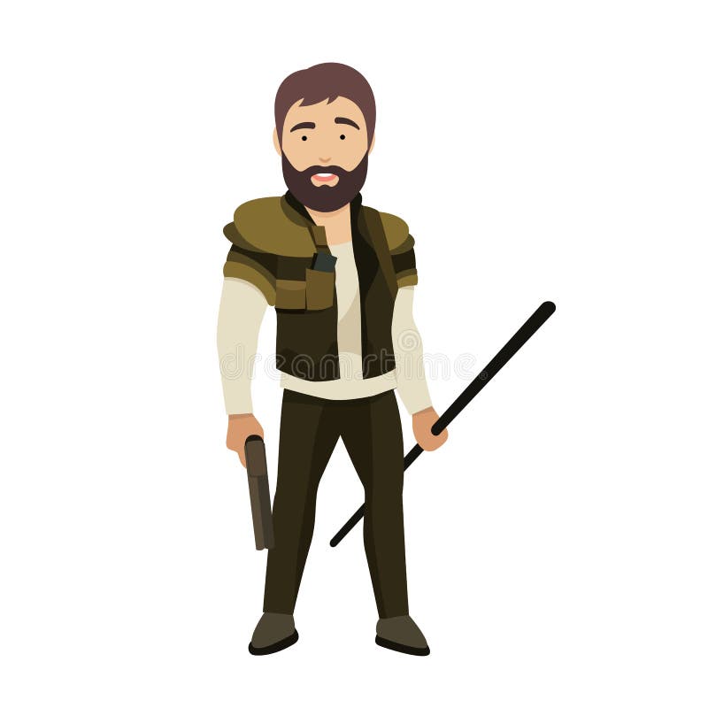 Male Zombie Hunter Character Stock Illustrations – 3 Male Zombie Hunter ...