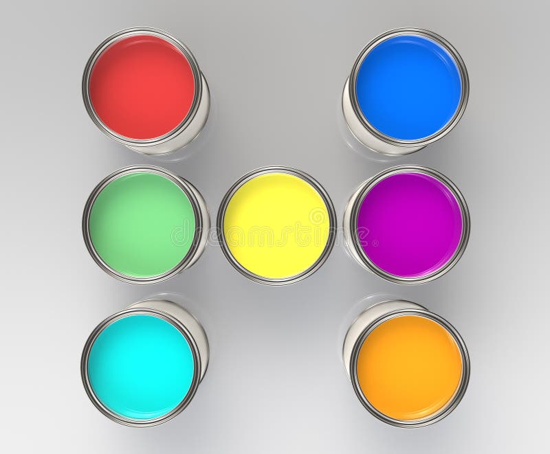 Malen Sie Dosen stock abbildung. Illustration von blau - 20296369