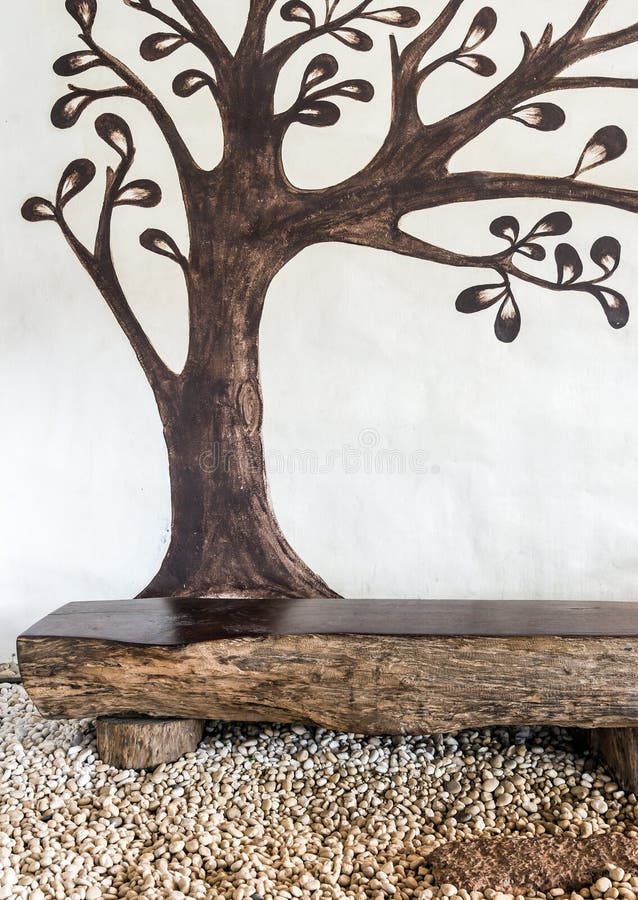 Malen Sie Wand Mit Braunem Baum Stockbild - Bild von relax, grungy ...