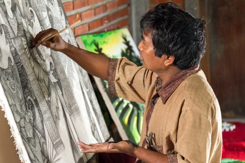 Maler bei der Arbeit stockbild. Bild von fachmann, phantasie - 27677563