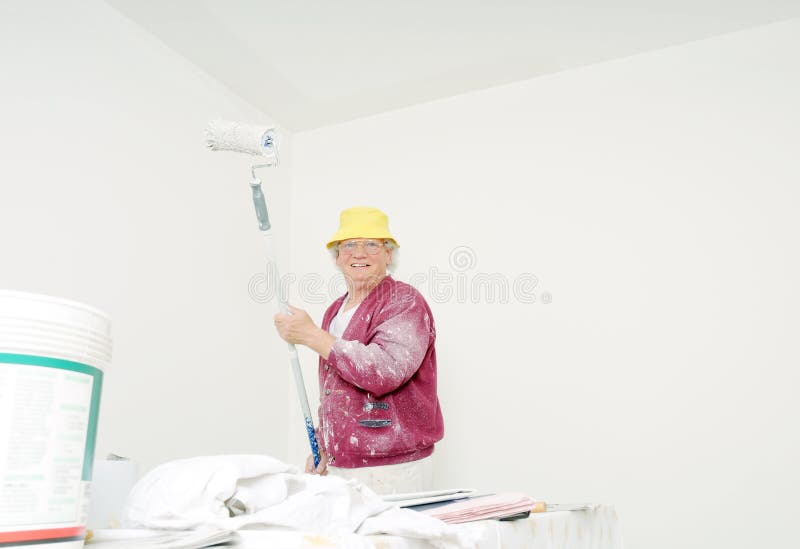 Maler bei der Arbeit stockbild. Bild von rolle, beruf - 6530725