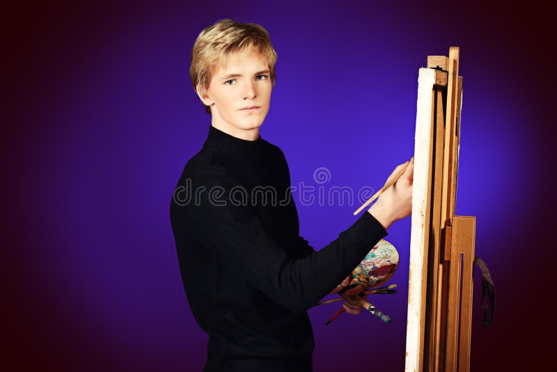 Maler und Gestell stockfoto. Bild von mann, mischen, kunst - 39540532