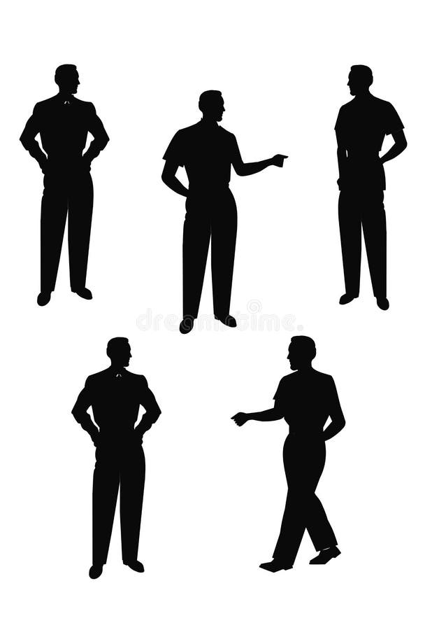 Males in silhouette posing stock vector. Illustration of arms - 34931641