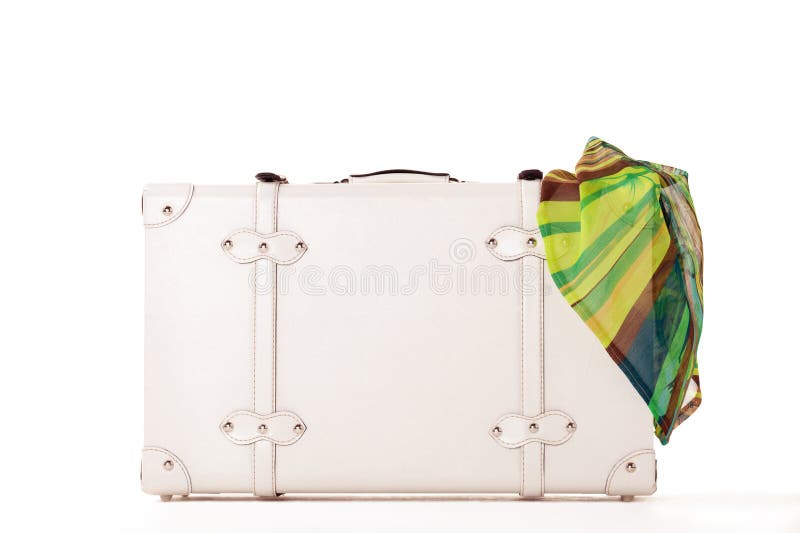 Maleta Blanca En El Bacground Blanco Foto de archivo - Imagen de ...