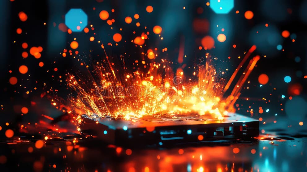 Malfunction Exploding Router Stock Illustration - Illustration of fault ...