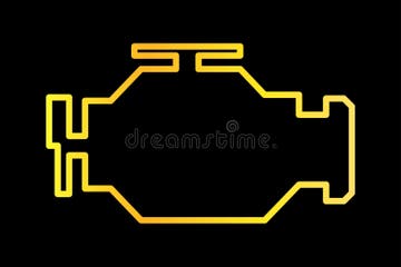 Malfunction Indicator Icon on Car Dashboard. Check Engine Light. Gauge ...