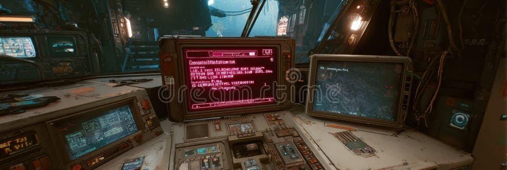Malfunctioning AI Interface with Glitched Alert Text in a Minimal ...