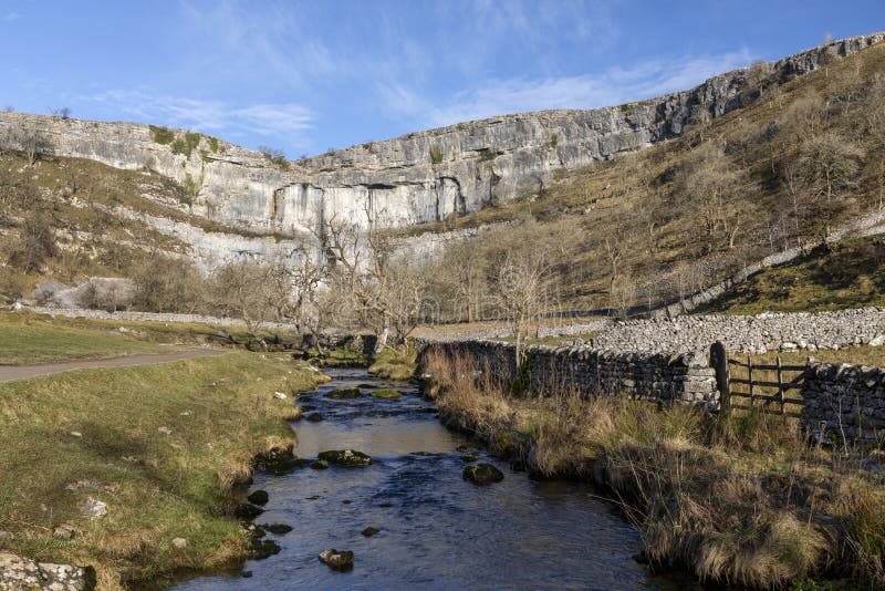Malham Cove Elevated View Panorama Stock Image - Image of attraction ...