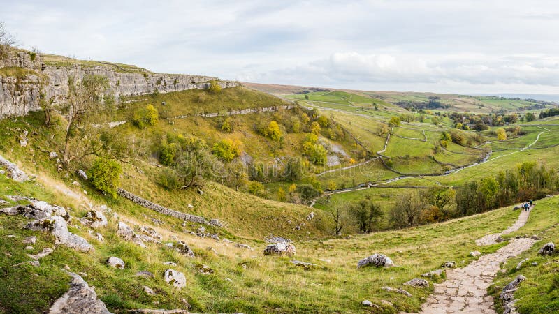 Malham Cove panorama stock photo. Image of peaceful - 259858496