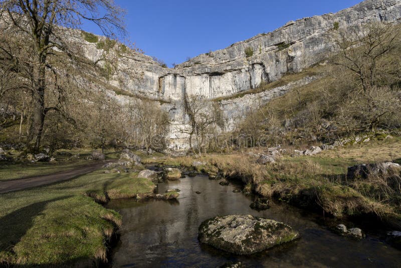Malham Cove Elevated View Panorama Stock Image - Image of attraction ...