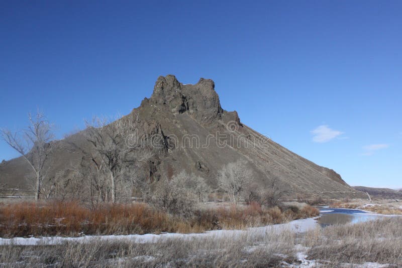 Malheur Butte at winter stock image. Image of river, oregon - 35168127