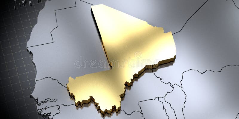 Mali - Country Shape - 3D Illustration Stock Illustration ...