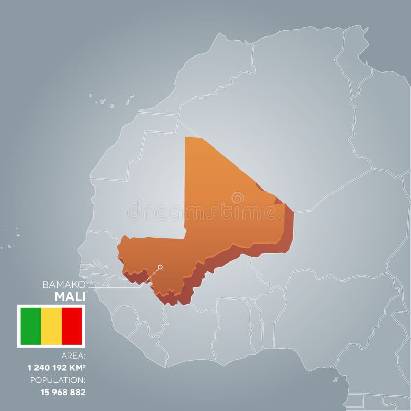 Mali information map. stock vector. Illustration of population - 101199487