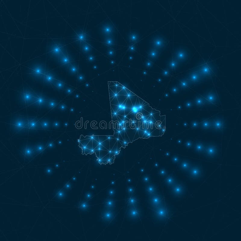 Mali Map on Digital Background Stock Illustration - Illustration of ...