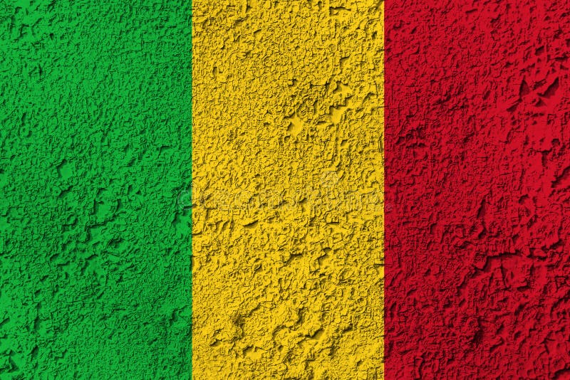Mali Flag on the Background Texture. Concept for Designer Solutions ...