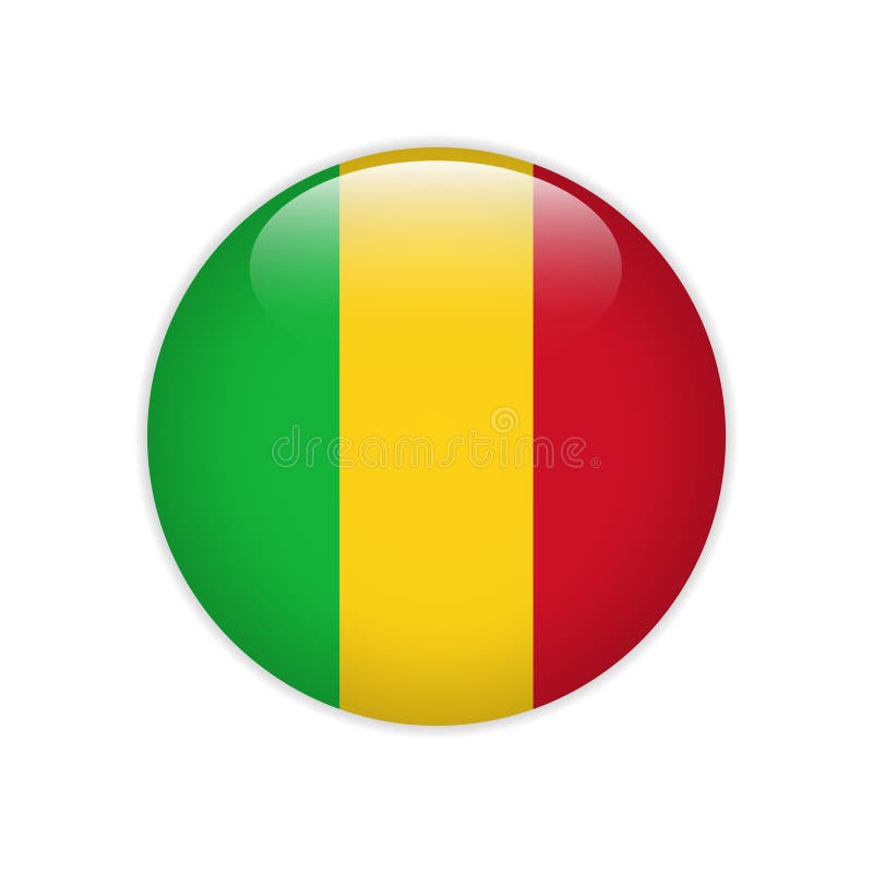Mali flag on button stock vector. Illustration of object - 140350764