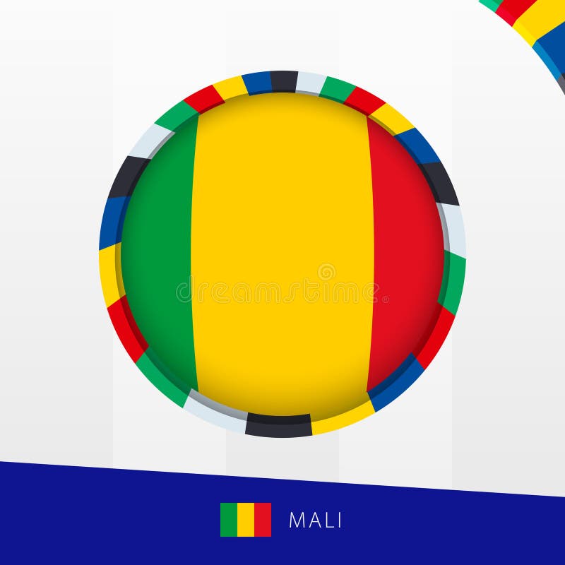 Mali Flag with Colorful Circle Border Stock Vector - Illustration of ...