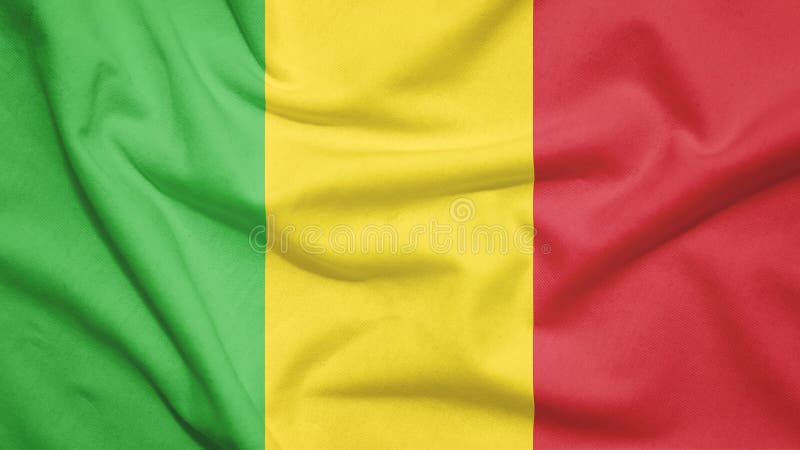 Mali Flag with Fabric Texture Stock Photo - Image of horizontal, canvas ...