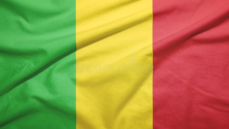 Mali Flag with Fabric Texture Stock Photo - Image of horizontal, canvas ...