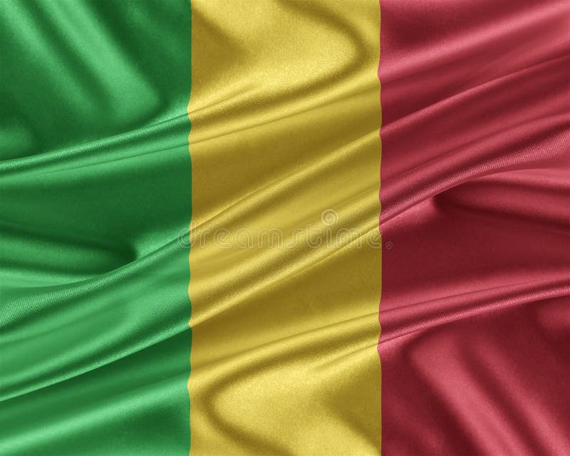 Mali Flag with a Glossy Silk Texture. Stock Illustration - Illustration ...