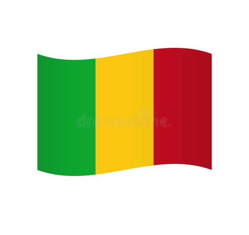 Wavy vector flag of Mali stock illustration. Illustration of vector ...