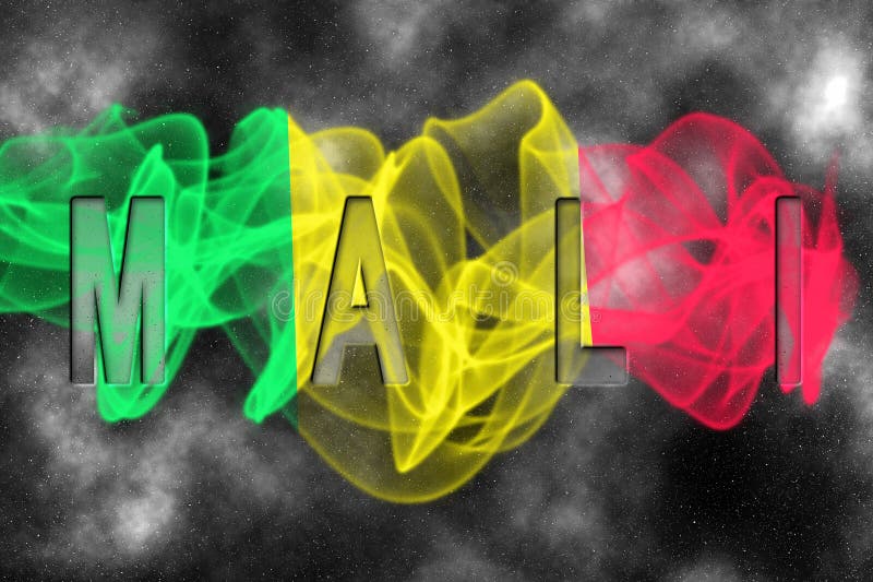 Mali Flag with Starry Background Stock Image - Image of republic, green ...