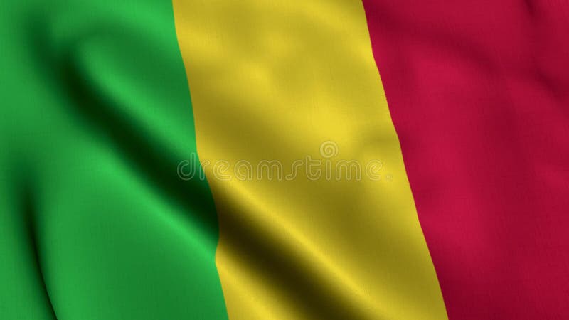 Mali Flag. Waving Fabric Satin Texture Flag of Mali 3D Illustration ...